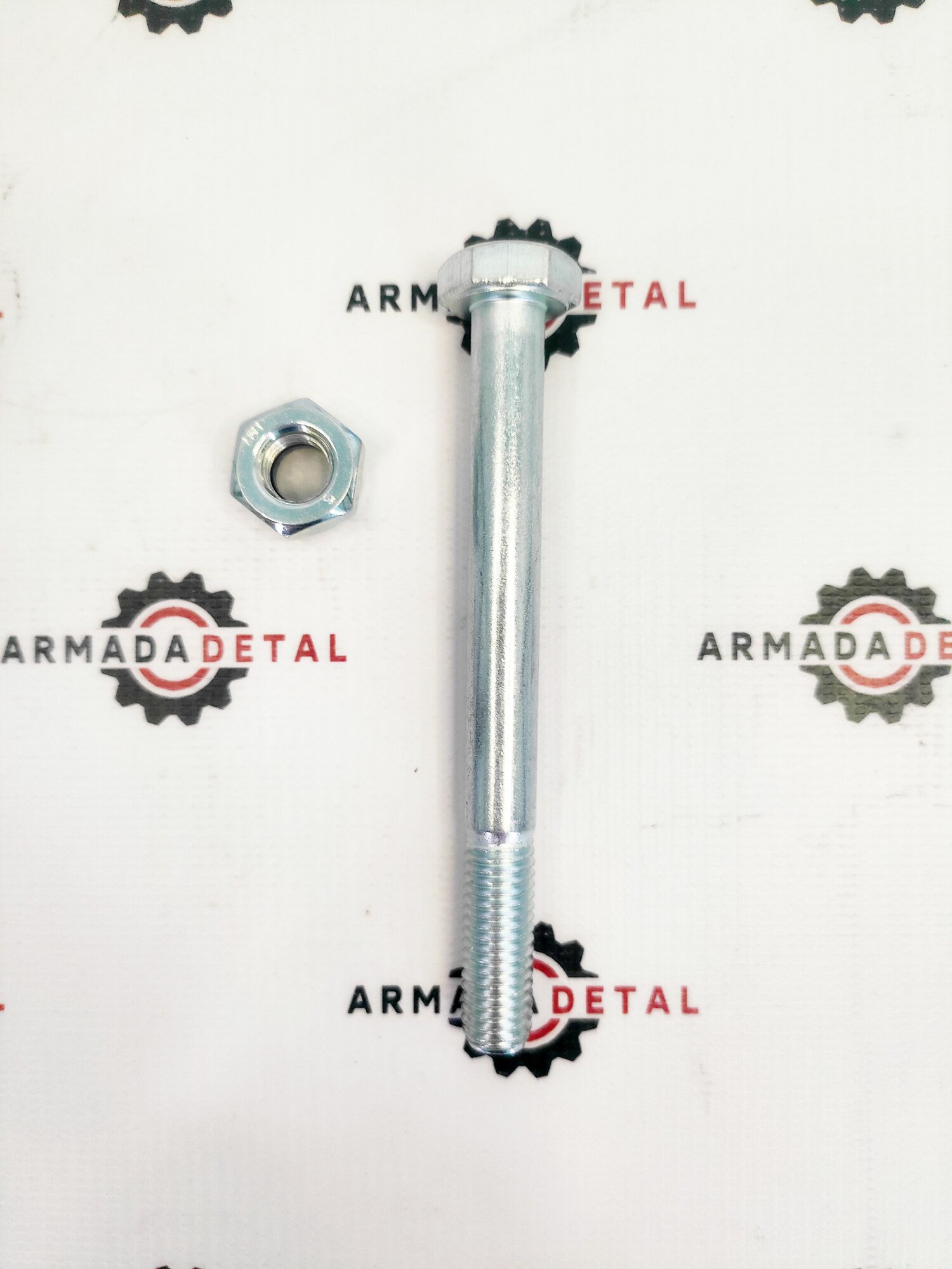 Болт с гайкой фиксации нижнего пальца М10х100мм JCB 3CX 4CX Аналог