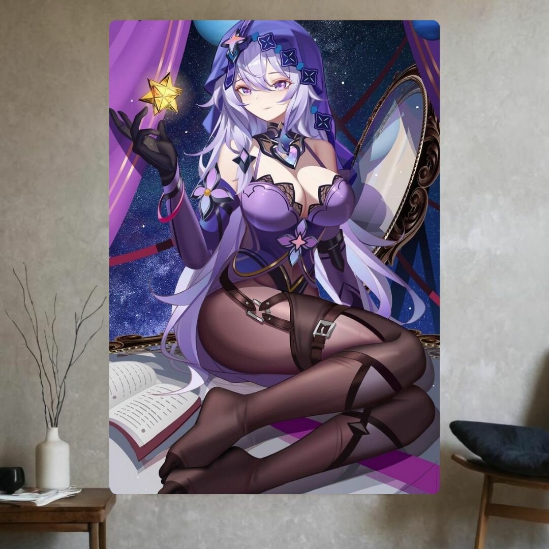 Картина на металле (Honkai: Star Rail) Чёрный Лебедь, Black Swan, 20*30см