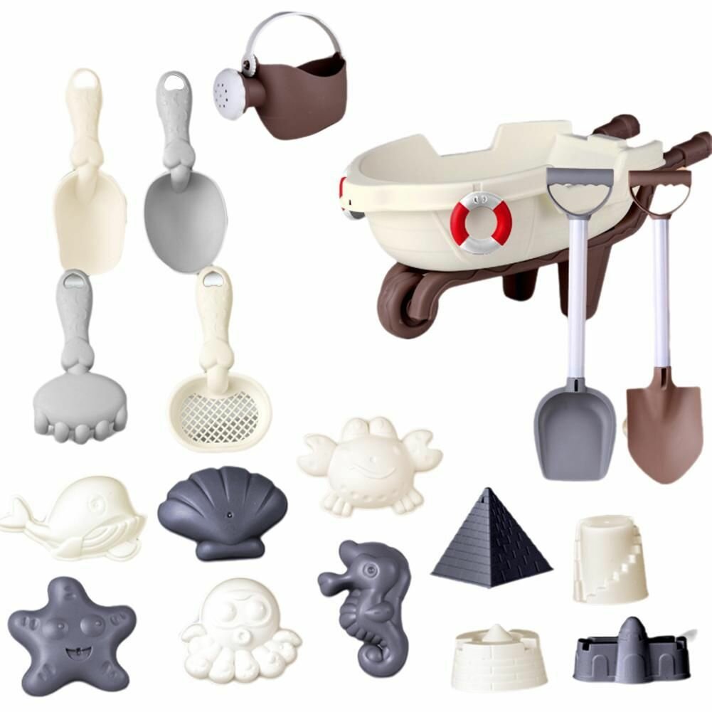 Детский набор для песочницы 18 предметов, Ведро для детских пляжных игрушек (для мальчиков, для девочек)