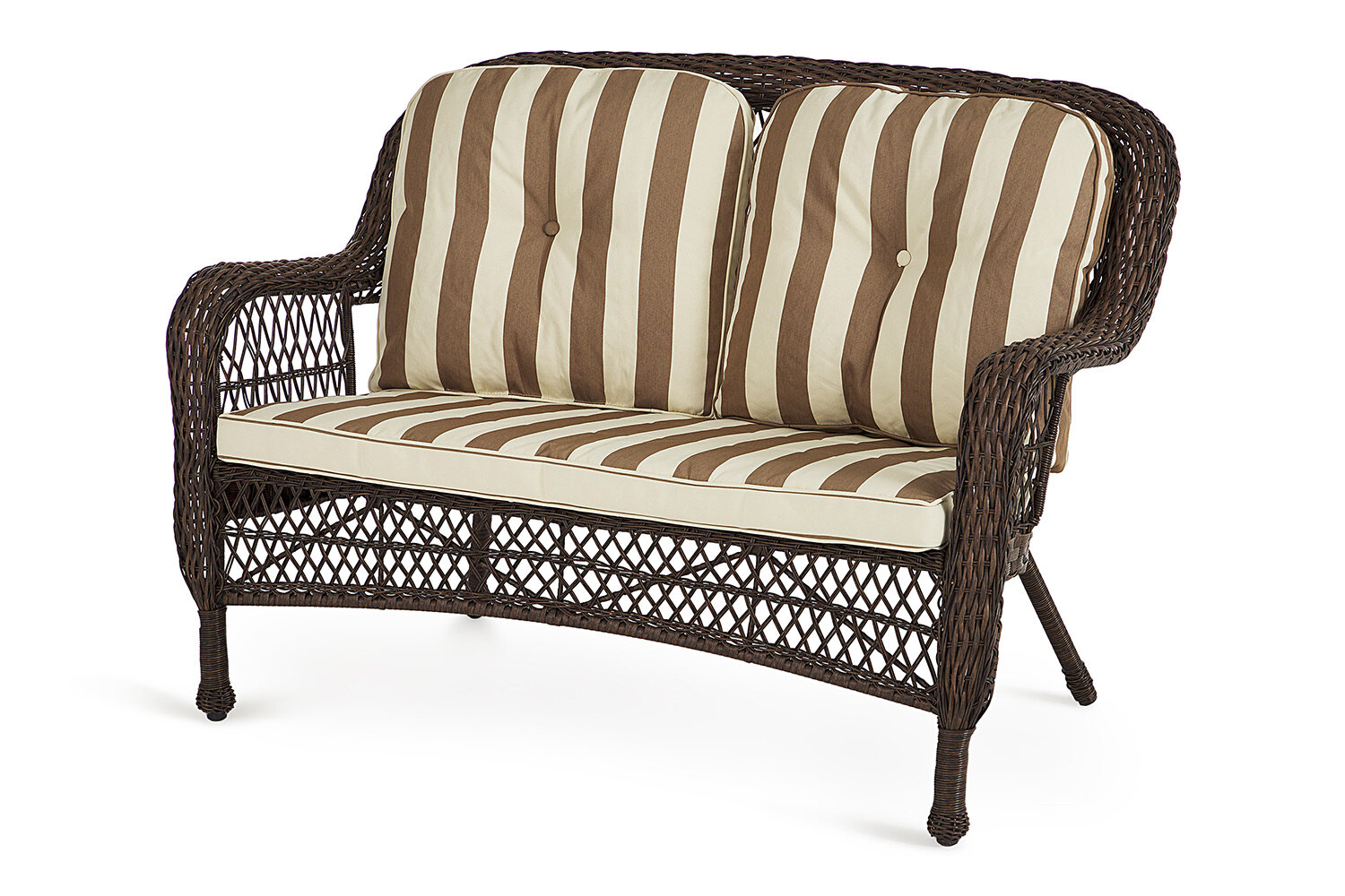 Диван садовый Oxford 20204-2S, 138х92х80 см, искусственный ротанг, цвет коричневый, бежевый