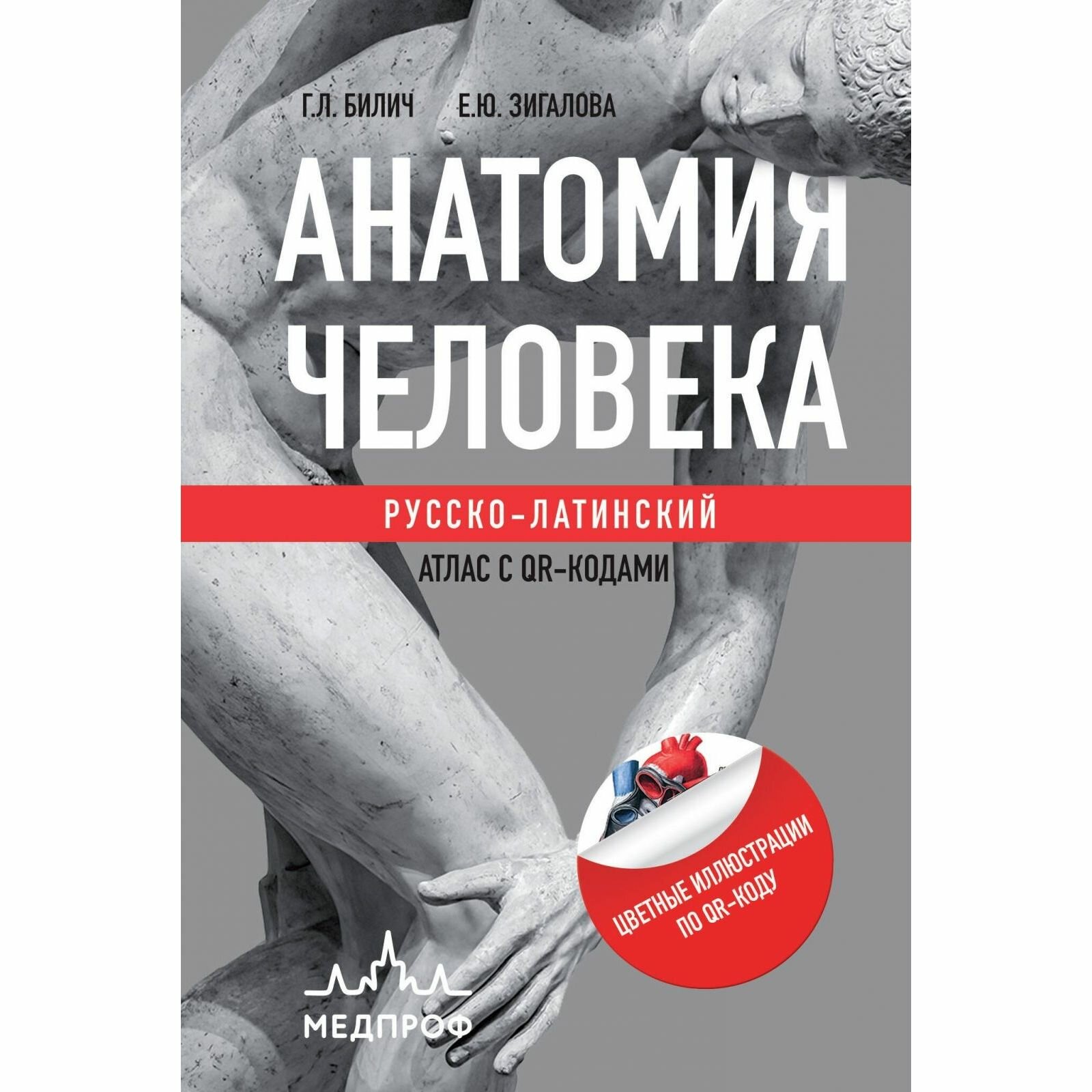 Анатомический атлас ЭКСМО Русско-латинский атлас с QR-кодами на цветные изображения. Анатомия человека, Билич Г. Л, Зигалова Е. Ю, 704 стр, 2024 г.