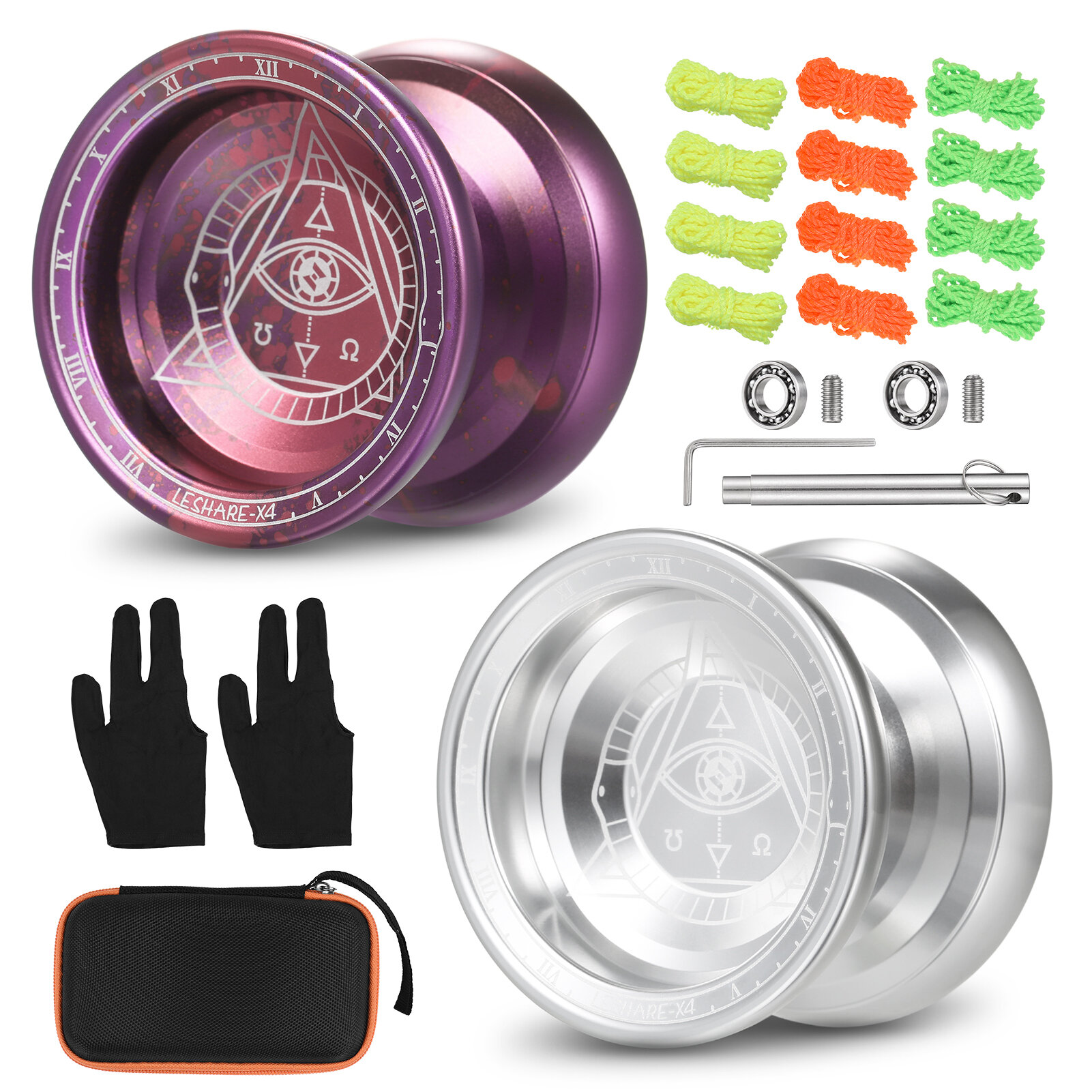 Yo-Yo Ball: Complete Starter Kit with 2 Professional Aluminum Yo-Yos for Beginners - Perfectly Balanced for Trick Execution with Storage Bag and Accessories