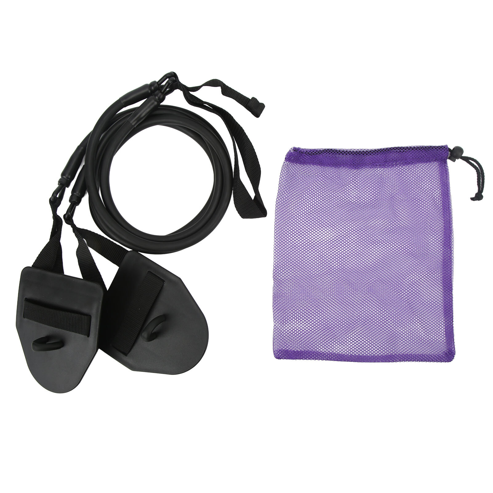 Тренажер для развития силы рук для плавания, латексные черные эластичные ленты сопротивления, аксессуары для плавания с лопаткой для рук.