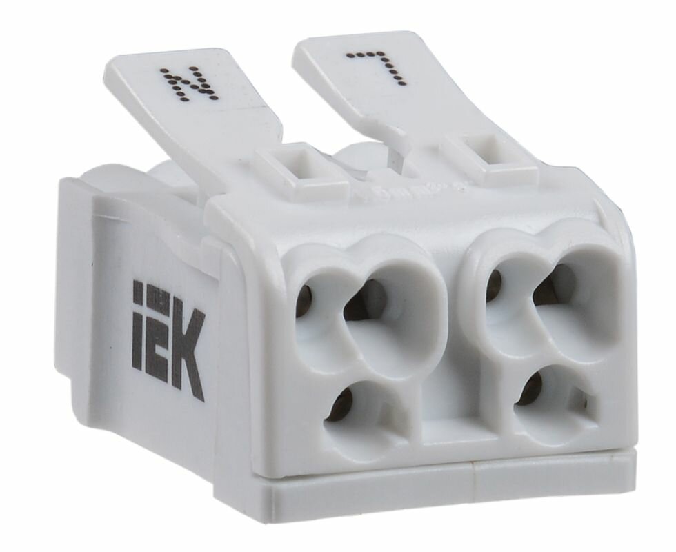 Набор 10шт. Клемма пружинная соединительная КСПн2-L+N, UKZ-B06-2P-F1-E0-10 IEK