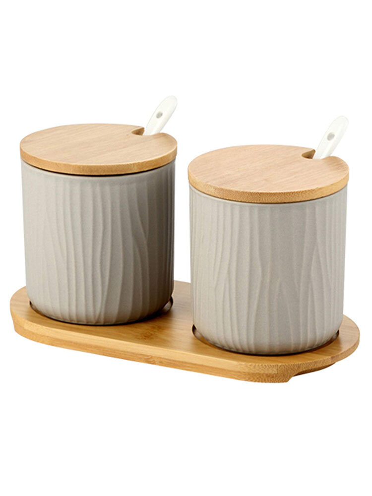 2 керамические сахарные чаши 300 мл керамические специи банки с приправами для дома и кухни, высота 8,5 см
