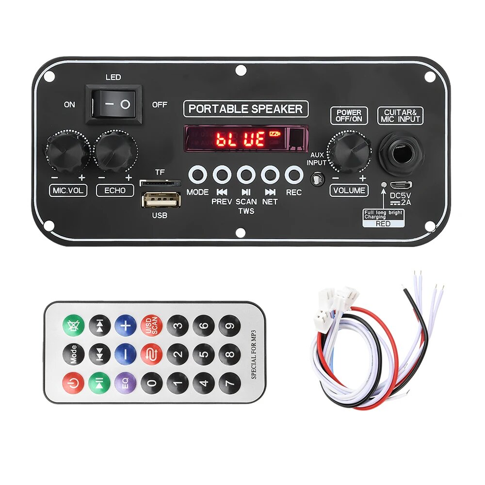 Портативный Bluetooth усилитель 2x10 Вт, MP3 декодер, Package A