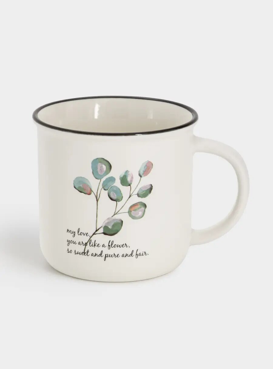 Кружка, 400 мл, фарфор N, белая, Эвкалипт, Herbarium