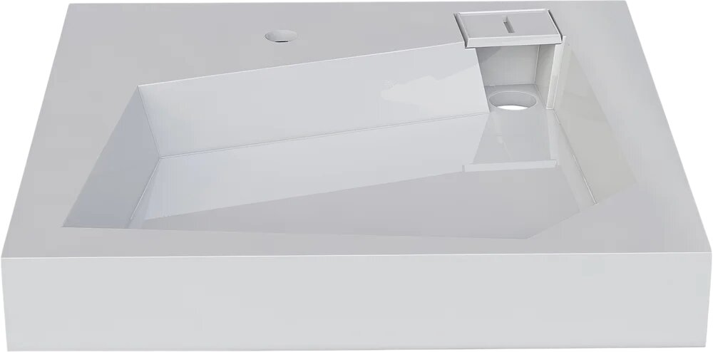 Раковина над стиральной машиной Altasan Quadro 60 на кронштейнах, белая, раковина для ванной из искусственного мрамора, квадратная