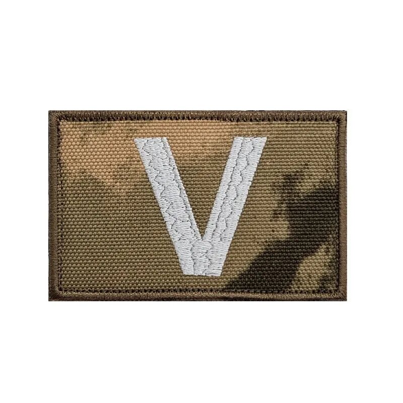 Нашивки с вышивкой буквы Z V камуфляж черный никель