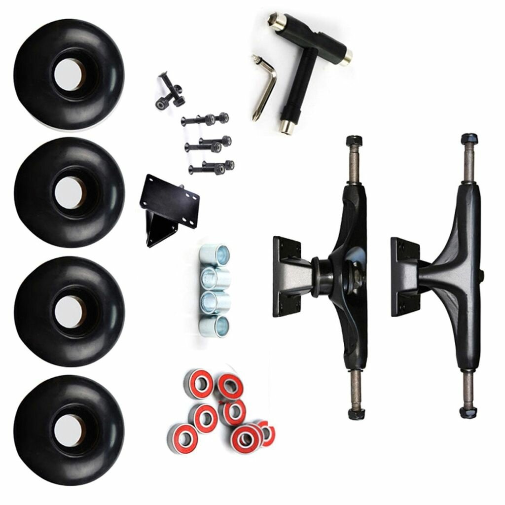 Высокопроизводительные алюминиевые грузовики для скейтбордов и лонгбордов, Черный кронштейн черный