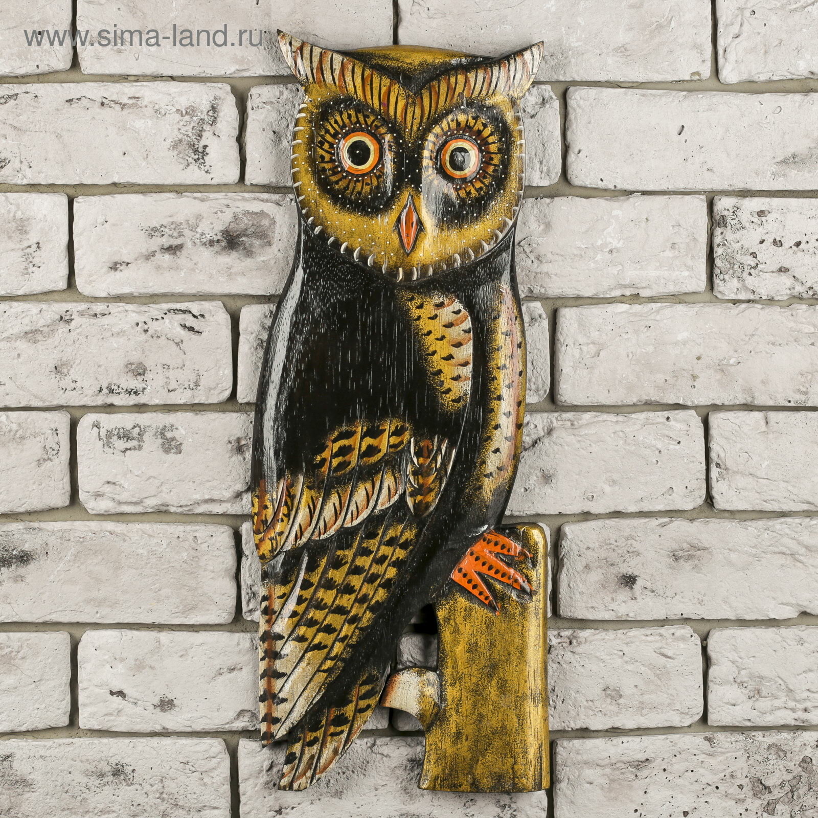 Настенное панно "Сова", 48x20x2.5 см, способ крепления: подвес