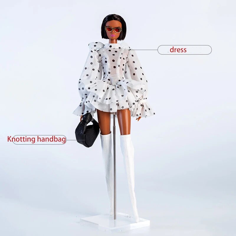 Белое платье для куклы 1/6 Only clothes A