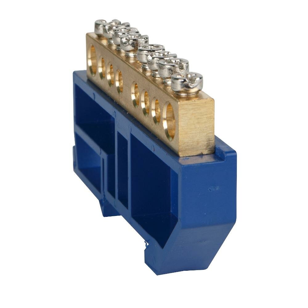 Шина нулевая КЭАЗ с изолятором, OptiKit, BB-D-N-DIN-10-6х9-синий