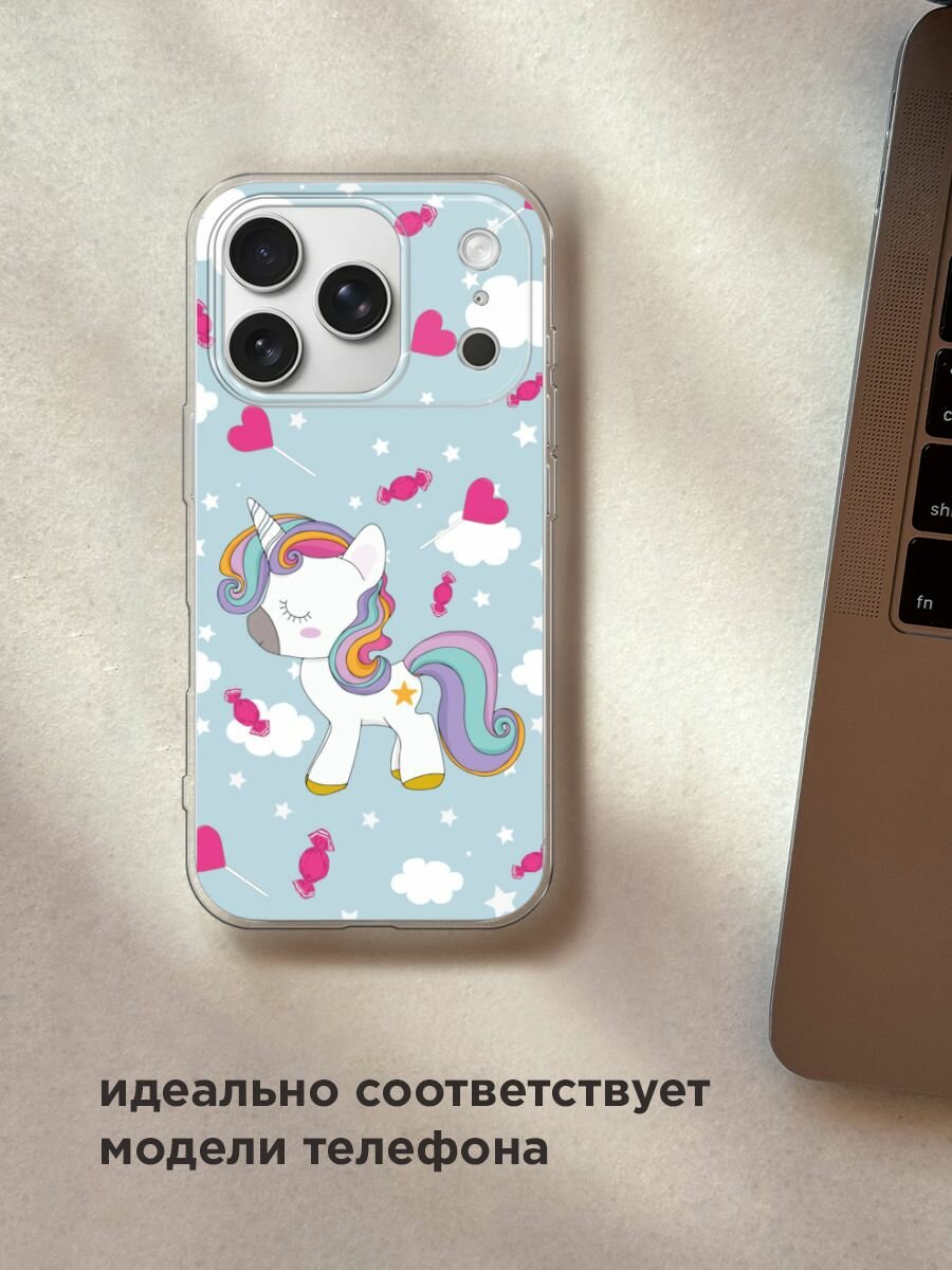 Чехол на Apple iPhone 17 Pro / Айфон 17 Про с принтом "Сладкий единорожек" — фото 1