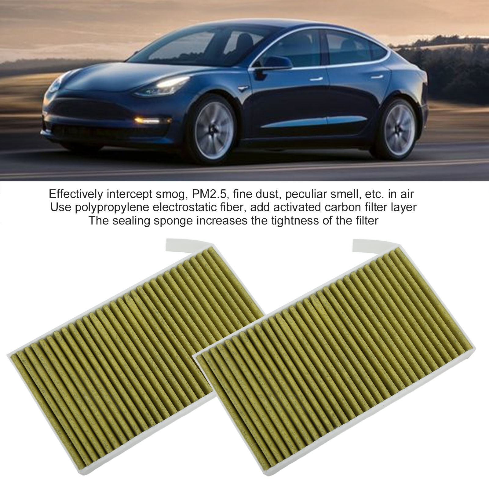 2 шт. воздушный фильтр салона с активированным углем, хорошая герметичность, прочная замена для режима Tesla 3 года