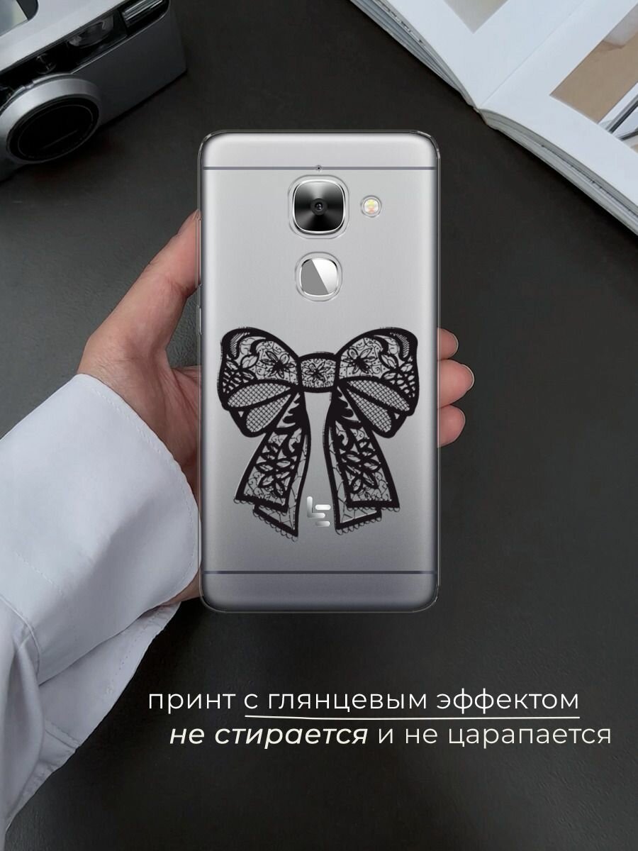 Чехол на LeEco Le 2/2 pro / Лееко Ле 2/2 про с принтом "Черный сетчатый бант 2" — фото 1