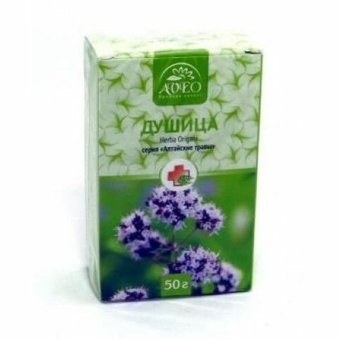 Травяной сбор Aveo душица Алсу, 50 гр, применяют в качестве противовоспалительного, дезинфицирующего, потогонного, отхаркивающего, мочегонного средства