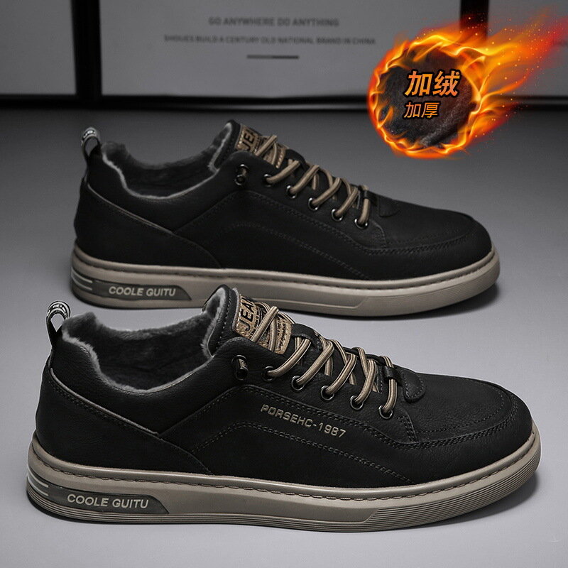 LUO Кеды Мужчины Лето Стильные Антискользящие Ткань/Black