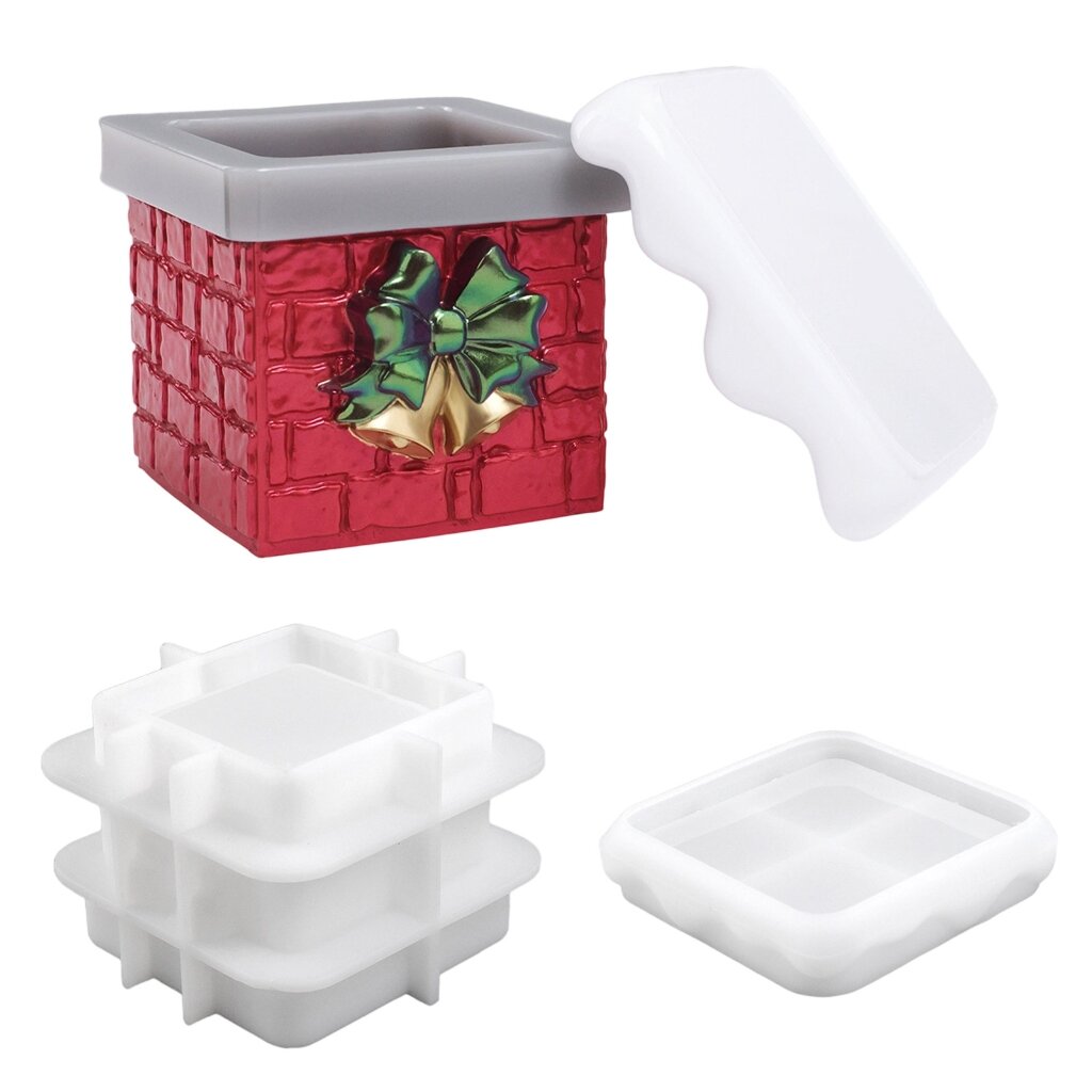 Сделай сам кристалл эпоксидной смолы гипс снежная вершина дымохода подарочный резервуар для хранения силиконовой формы