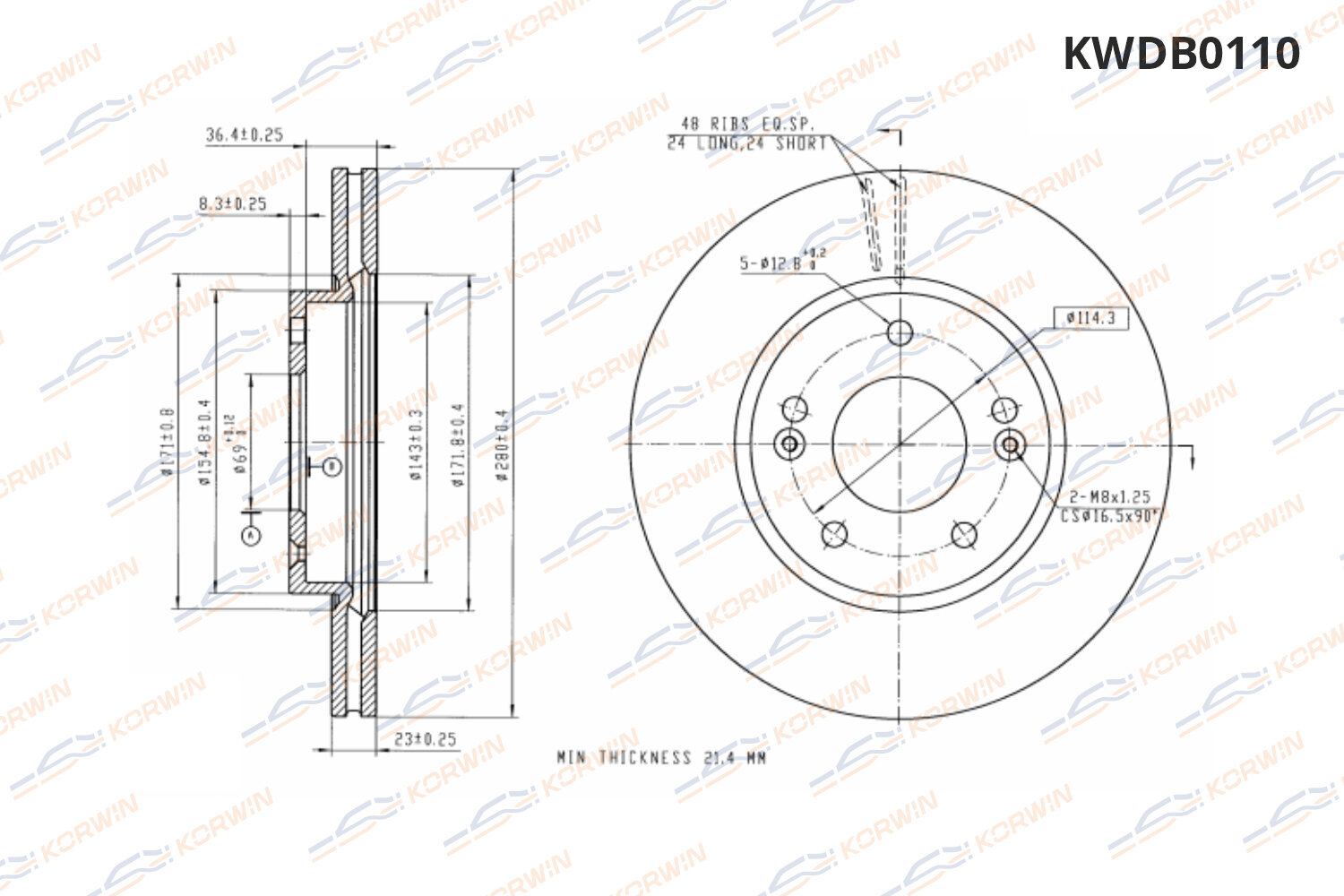 Диск тормозной передний KIA CEED (JD)