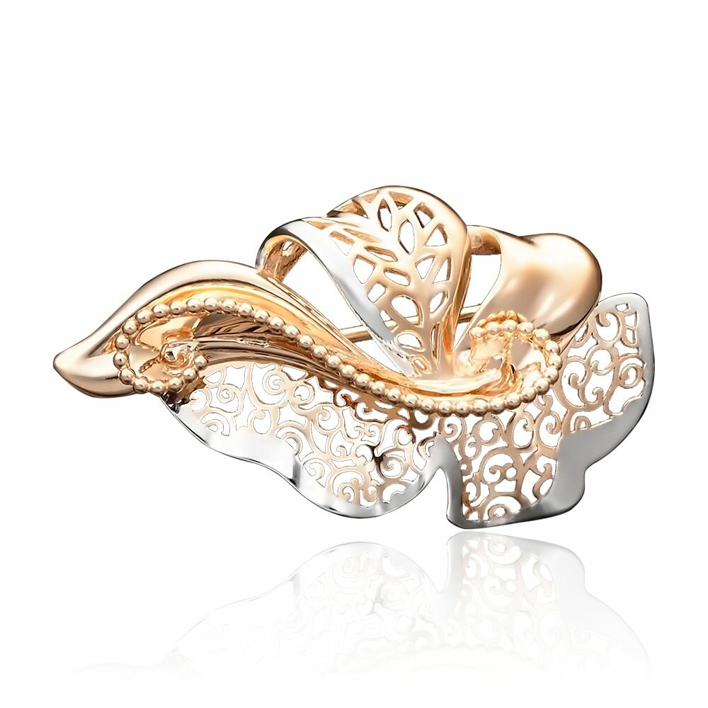 Брошь, красное золото, 585 проба