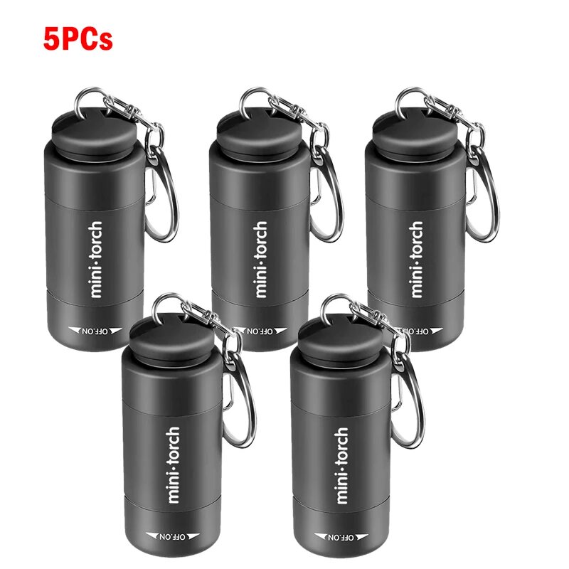 Фонарик-брелок мини-torch, черный, 5PCs