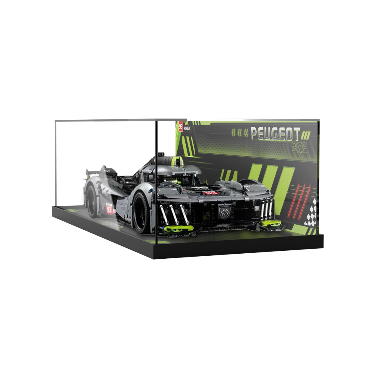 LEGO Technology Technic Peugeot 9X8 Super Sports Car & Unibody Style A Building Blocks 0 300pcs 42156 Display Case 1 null