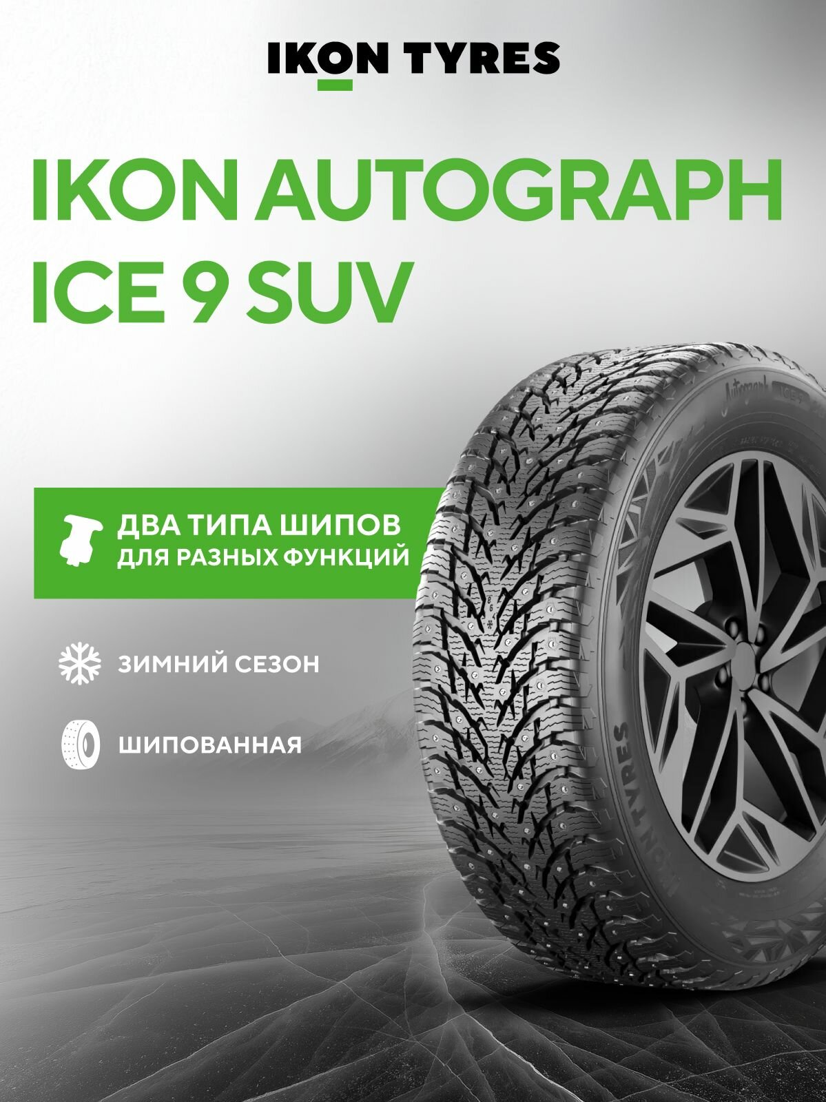 Шины зимние шипованные Ikon Tyres Autograph Ice 9 SUV 225/55 R19 103T XL