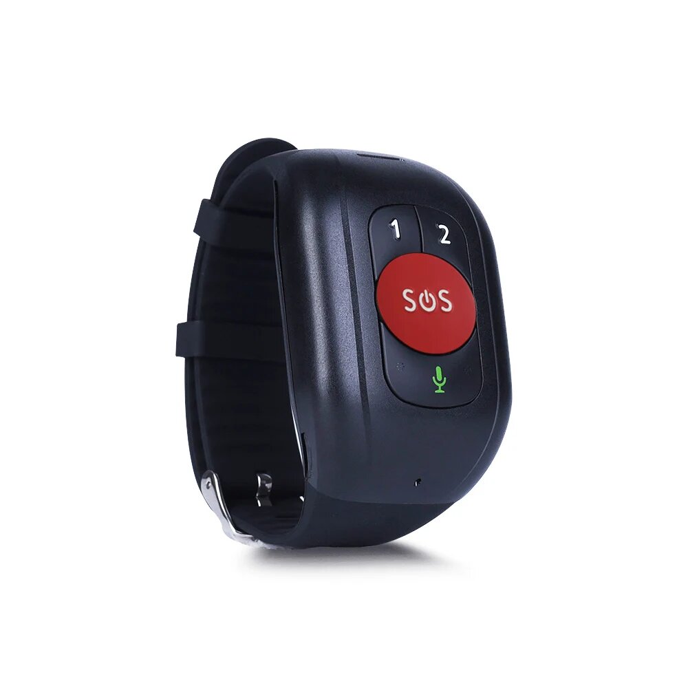 SOS-браслет GPS для пожилых, красный/черный