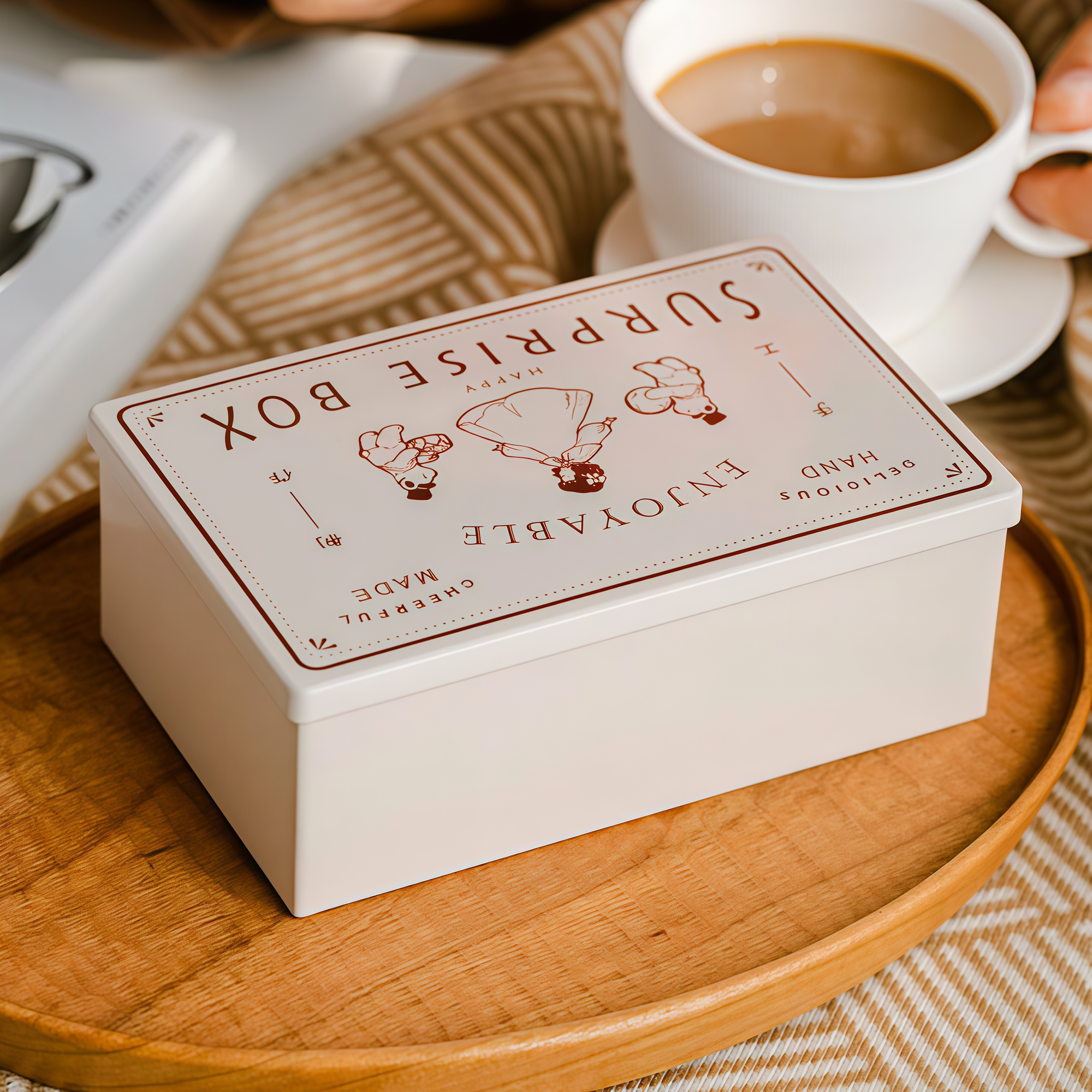 Коробка Nova Home Textile PC216, квадратная, металлическая, с крышкой, 14x8.5x5 см