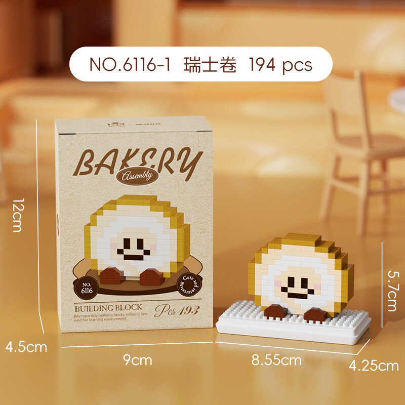 Pan Ye 6116 Bread Head Series Building Block Baguette Sandich Swiss Roll Simulation Food Assembly Toys Ornament