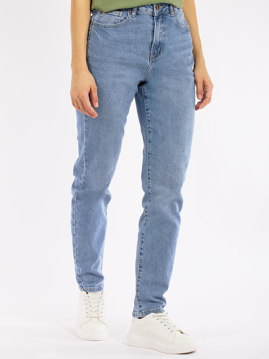 Джинсы мом женские,цвет голубой,зауженные 