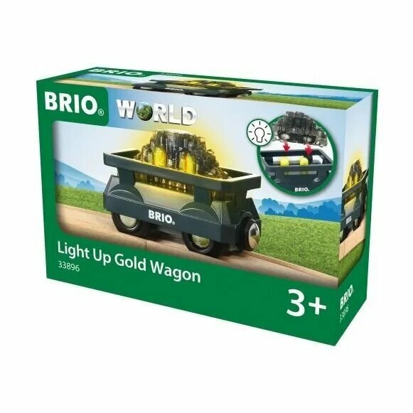 Деревянная железная дорога BRIO 33896 Вагончик с светящимся грузом золота