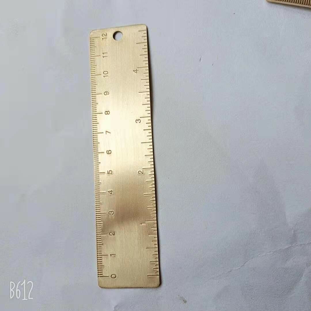 (Один из поколения в поколение) Чистая медная линейка Латунная линейка 0-12 см