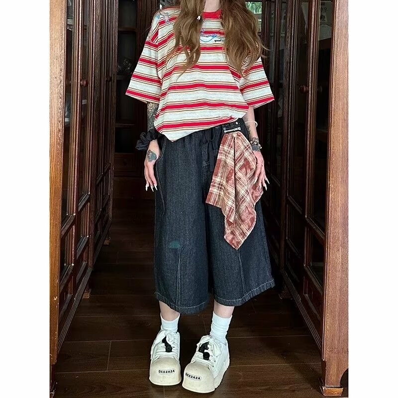 LI Mall Джинсы для брейк-данса Девушки Устойчивые Легкие Эластичные хлопковые