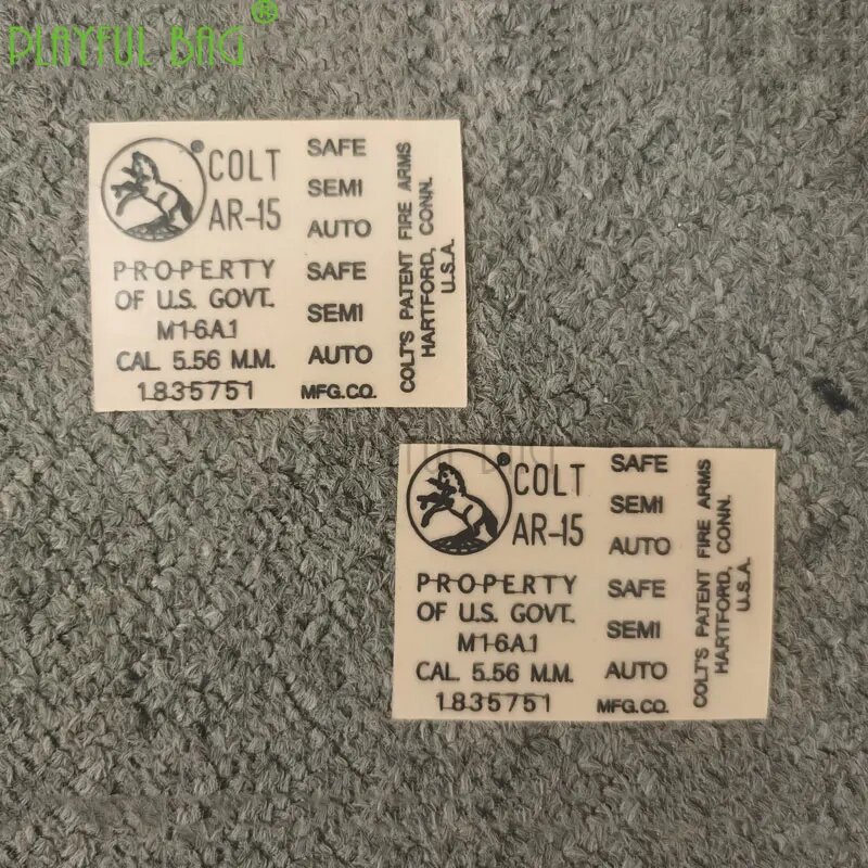 Металлическая наклейка для сумки PLAYFUL BAG AR15 1 set black