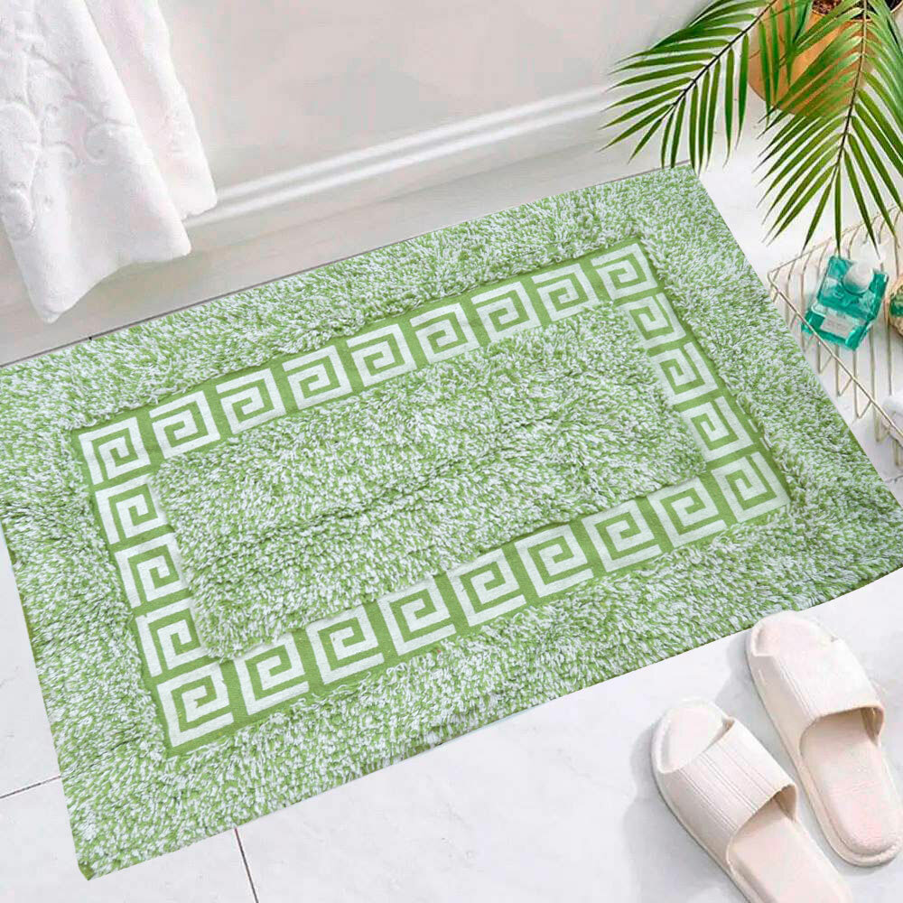 Коврик хлопковый для ванной 50x80см с рисунком "Sindbad", светло-зеленый, мягкий и впитывающий