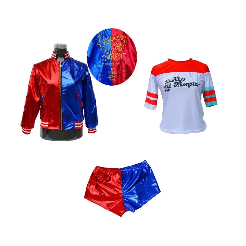Детские костюмы Harley Quinn Squad Monster хлопок Красный, XXL, 3pcs set