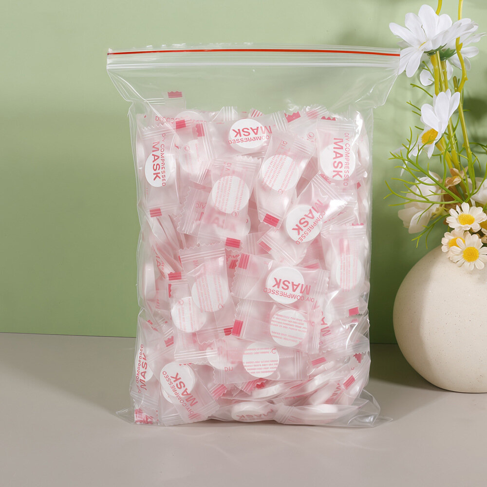 Одноразовые сжатые маски, упаковка 500 штук, чистые хлопковые маски для салонов красоты, влажное применение, ультратонкие шелковые бумажные маски