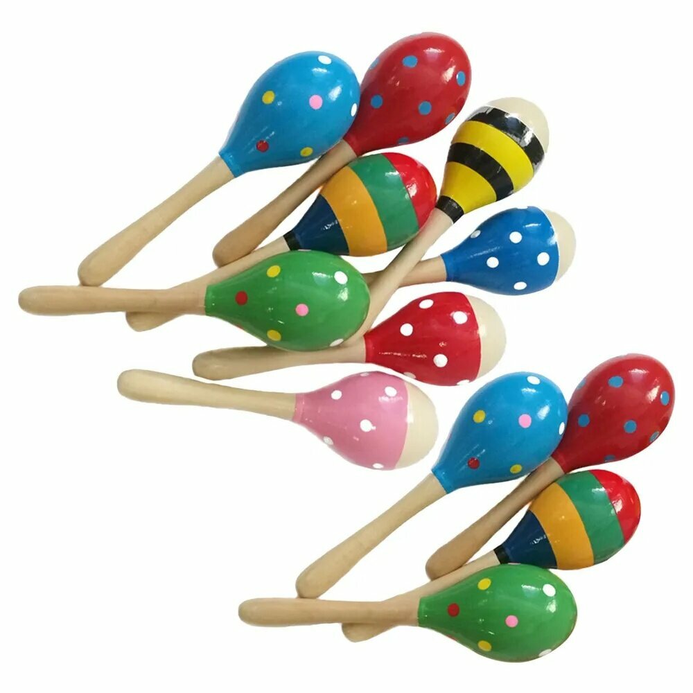 Набор деревянных игрушечных маракасов, 12 шт