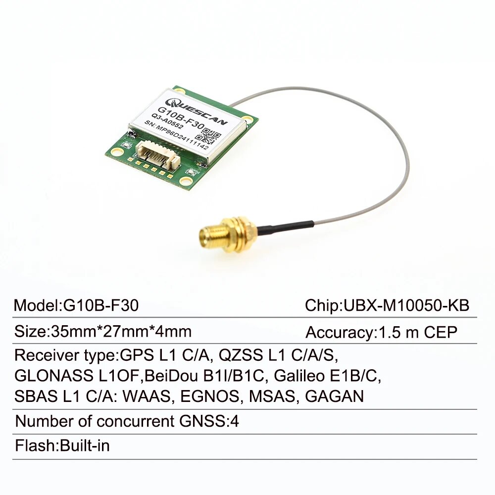 QUESCAN UBX-M10 series GPS гнсс модуль G10B-F30