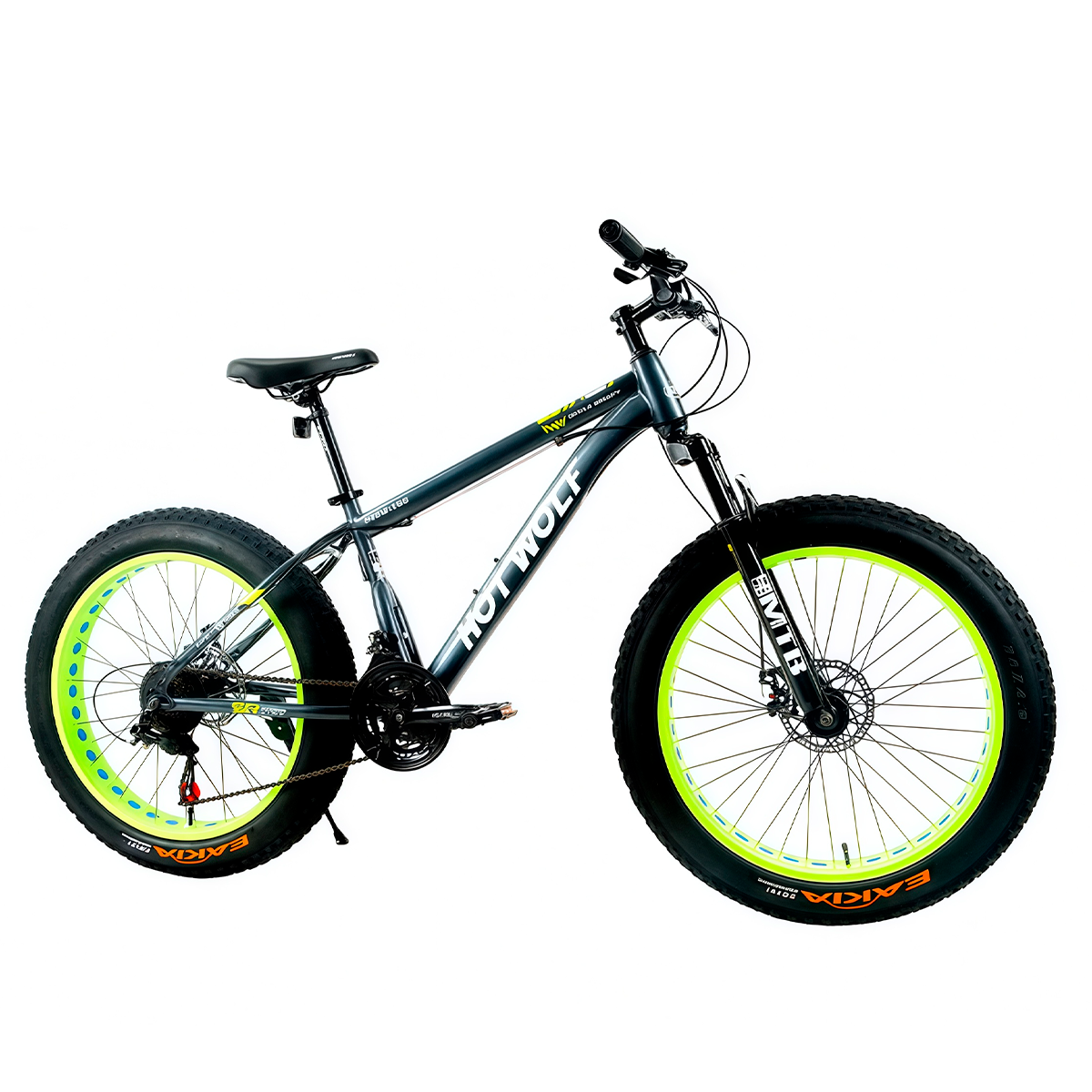 Велосипед Fat-bike (фэтбайк) BREND HOT WOLF ORIGINAL 24HW-590, диаметр колес 24", 21 скорость, рама сталь, цвет серый