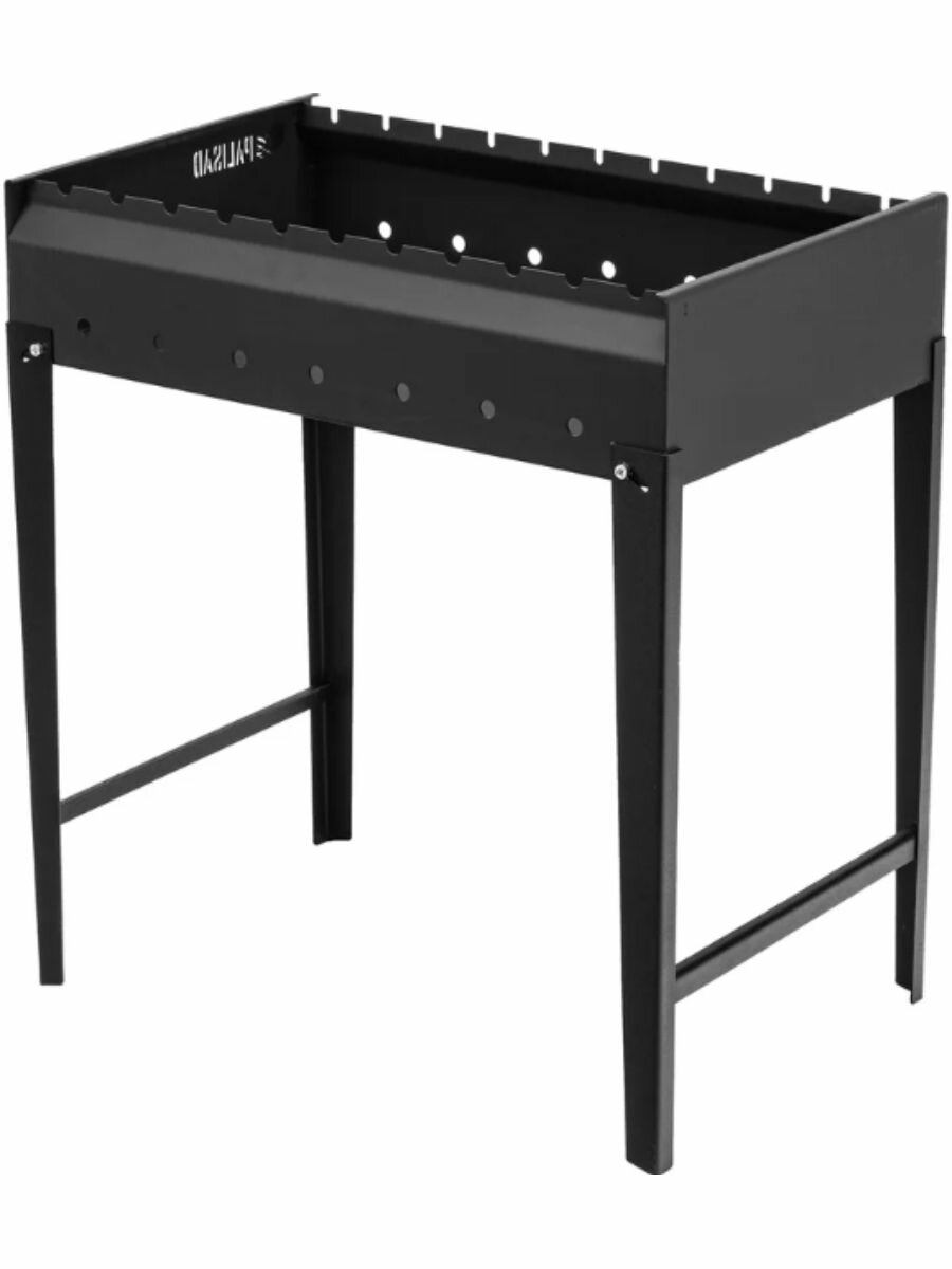 Мангал сварной Palisad Camping 69668, 605х375х138/640 мм, сталь 2 мм, черный