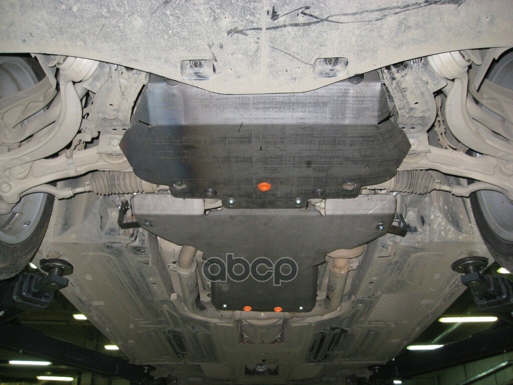 Защита картера и КПП (сталь 2 мм) + комплект крепежа для Jaguar XJ (X351) 2009-2015 (V - 3.0 AT RWD) (2 части) AlfEco арт. AL.