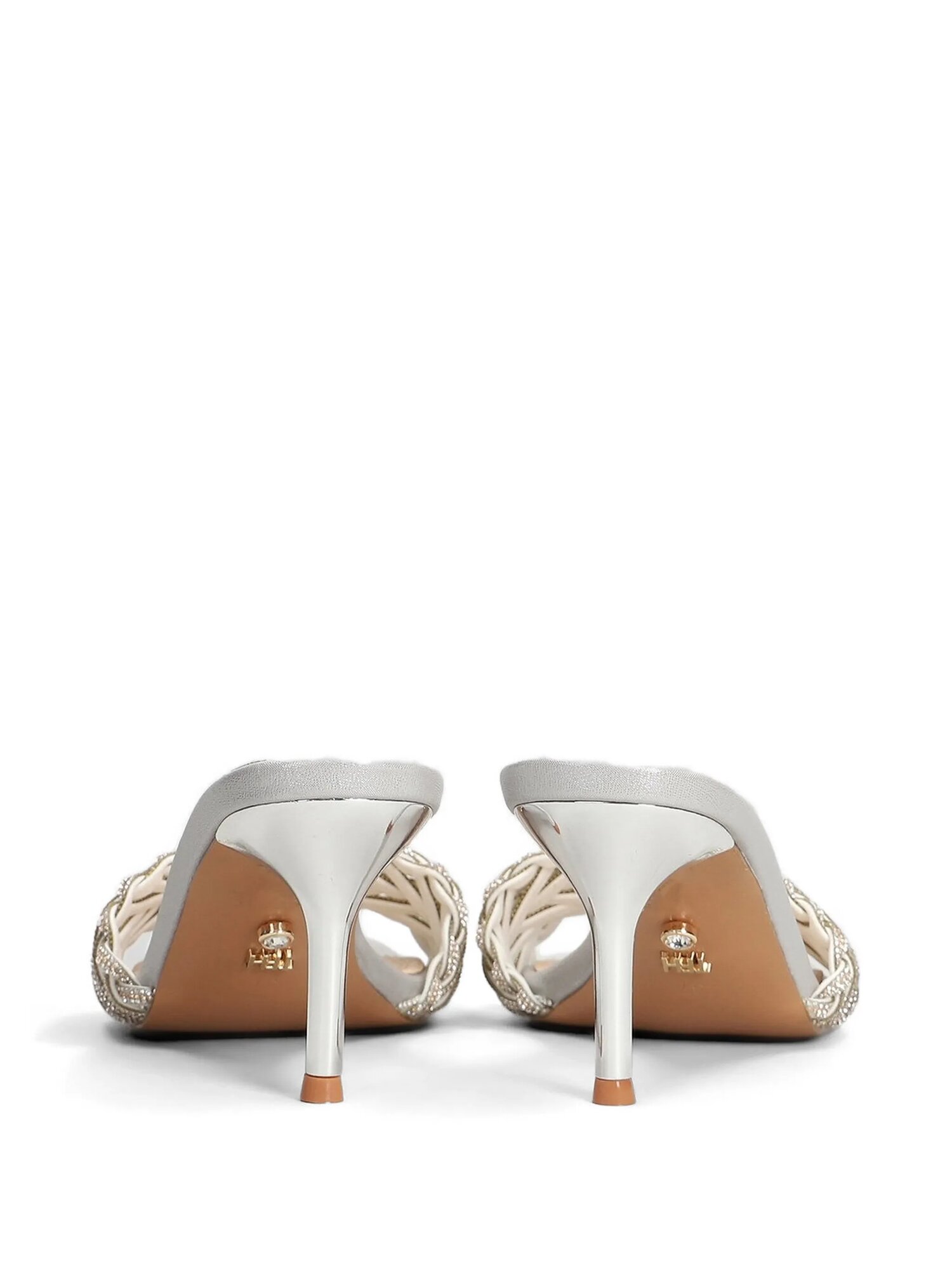 Мюли TWENTY FOURHAITCH Crystal-embellished braided mules, размер 37, Silver — фото 1