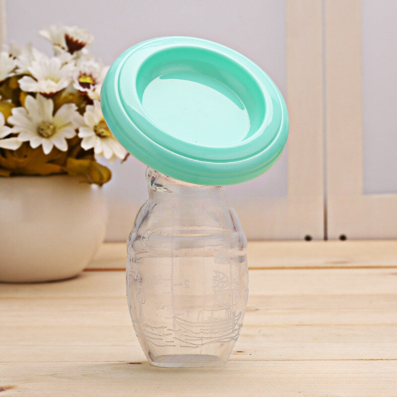 Ручной молокоотсос с крышкой, BPA-free, пищевой пластик, поршневой насос 14+, непроливающийся, для хранения грудного молока, цвет фруктово-зеленый, 1 комплект