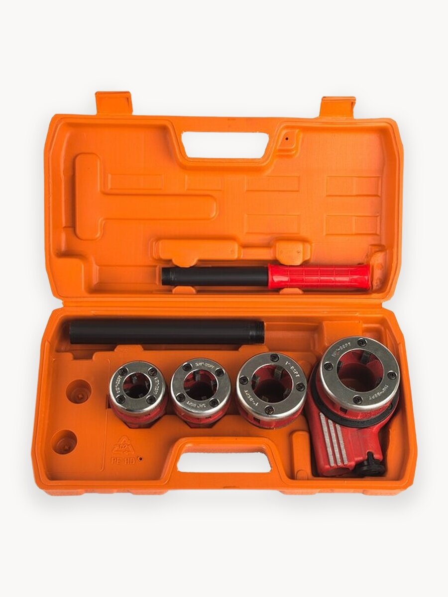 Резьбонарезной набор, трещотка, 4 клуппа 1/2", 3/4", 1", 1-1/4" Sturm!