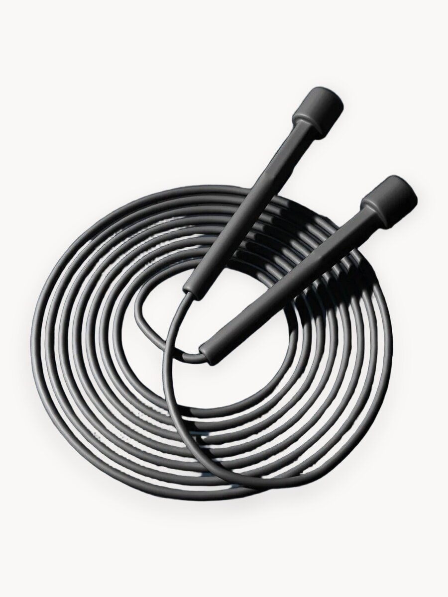 Скакалка MOGOLD, с регулировкой длины, скоростная, чёрная, 3 м