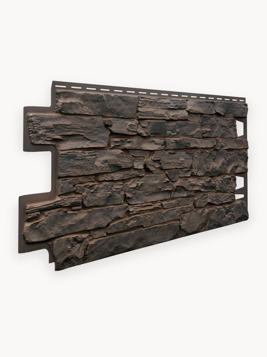 Фасадная панель технониколь "Камень", коричневая, 1000x420 мм