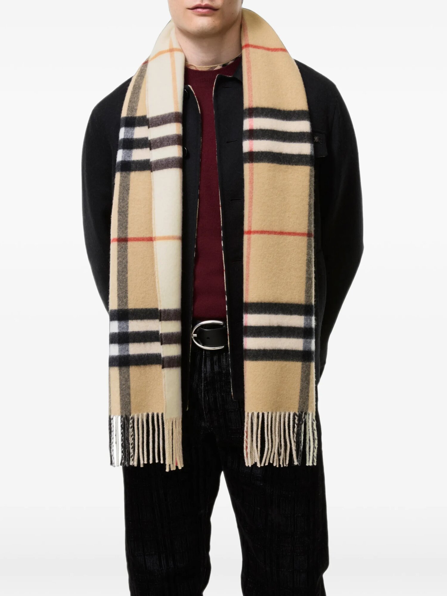 Шарф BURBERRY Reversible Check cashmere scarf для девочек — фото 1